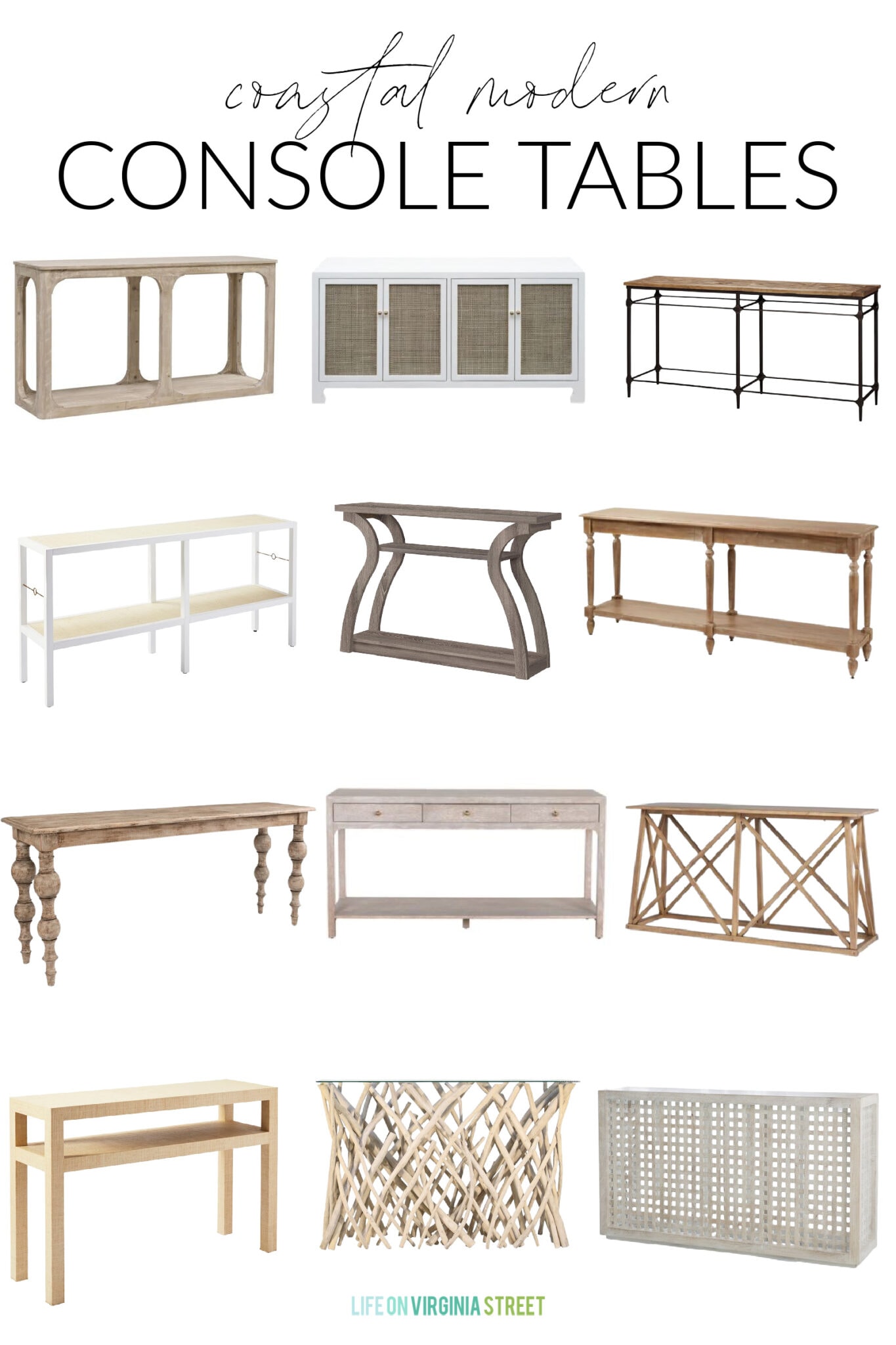 Coastal Modern Console Tables - Life On Virginia Street