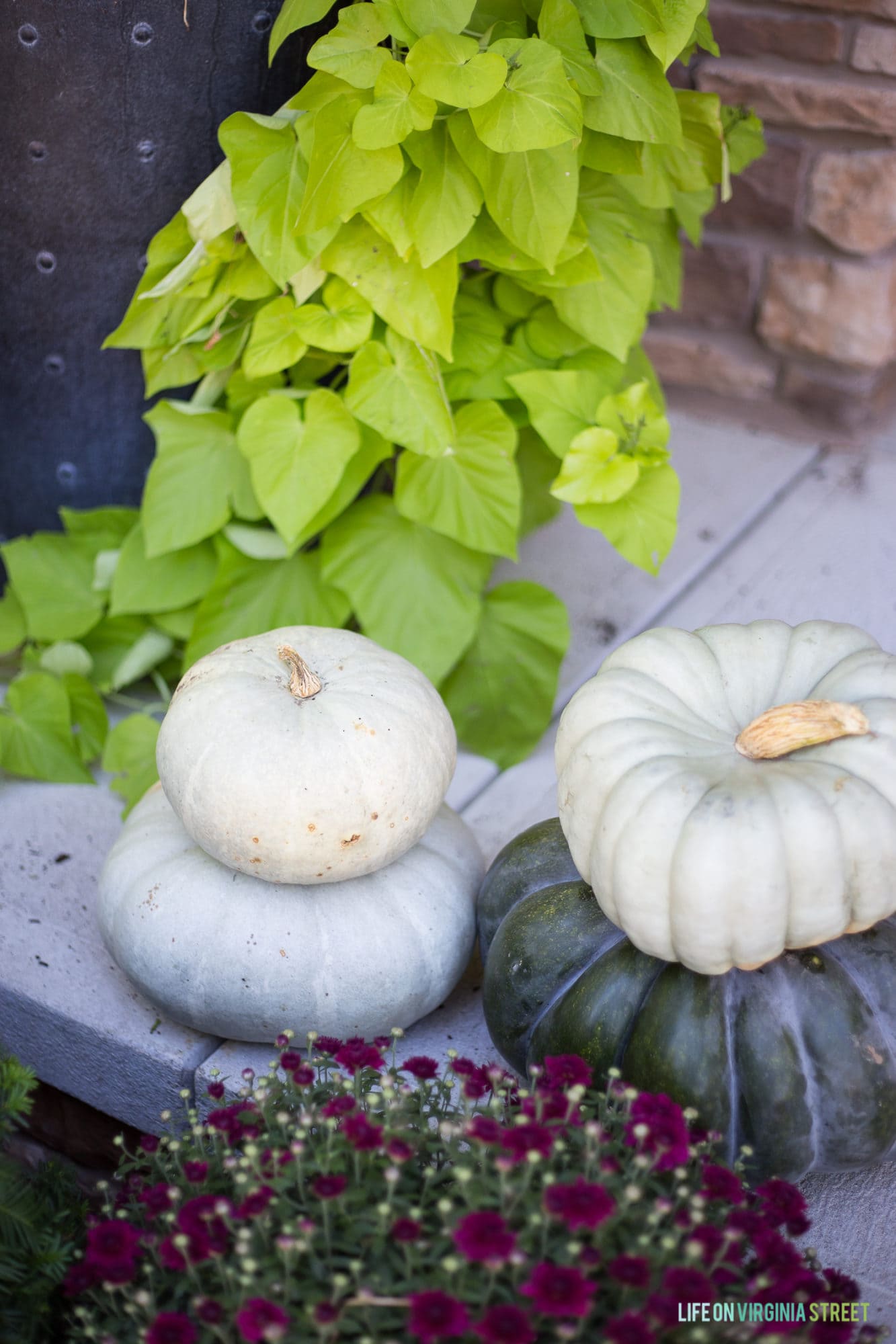 Fall Porch and Planters - Life On Virginia Street