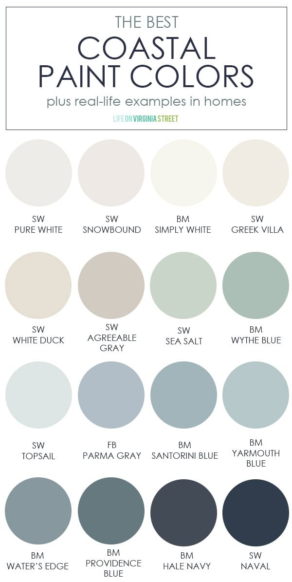 The Best Coastal Paint Colors - Life On Virginia Street