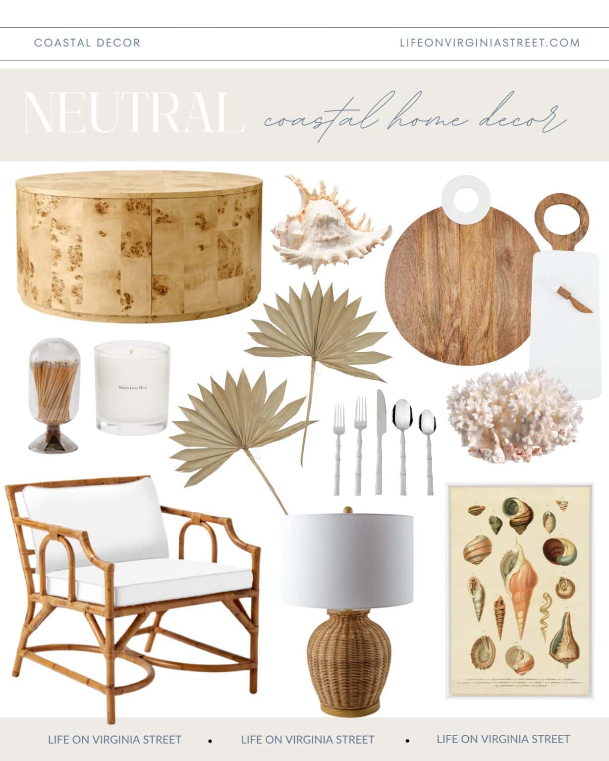Neutral Coastal Decor - Life On Virginia Street