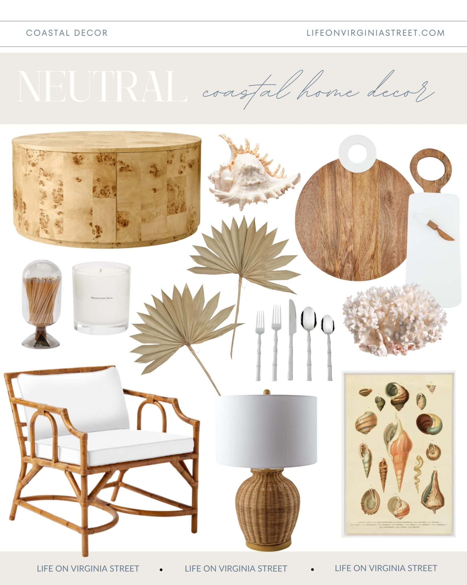Neutral Coastal Decor - Life On Virginia Street