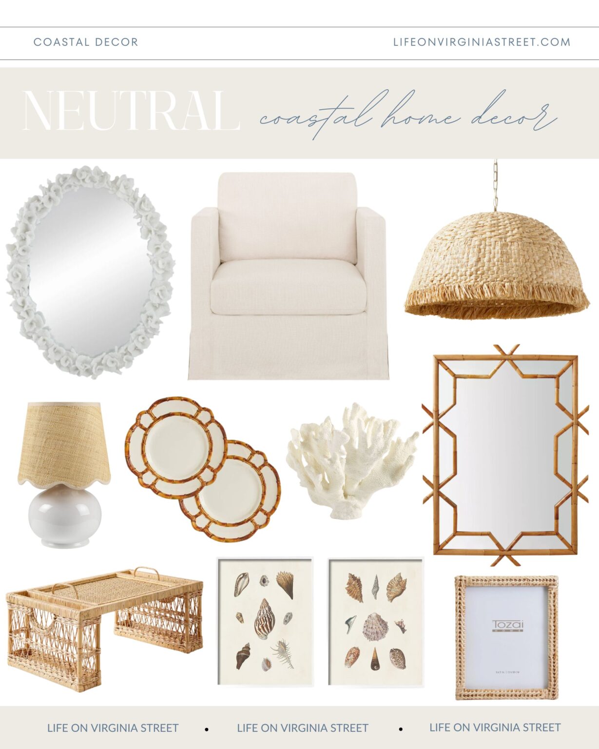 Neutral Coastal Decor - Life On Virginia Street