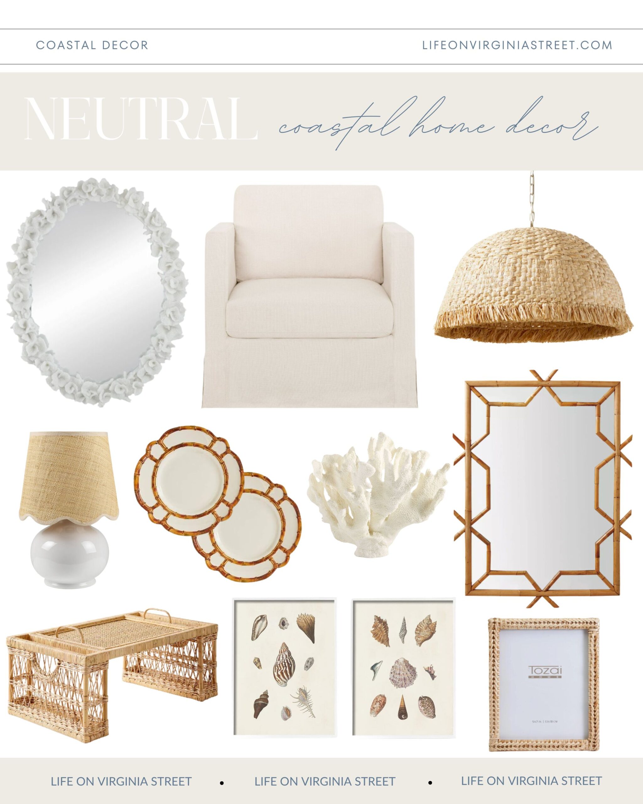 Neutral Coastal Decor - Life On Virginia Street