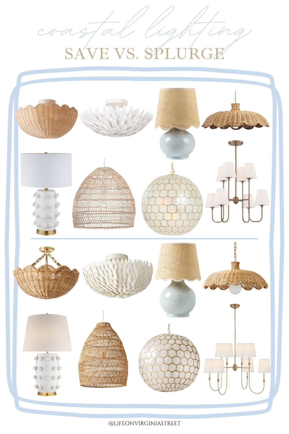 Coastal Lighting Save & Splurge Options - Life On Virginia Street
